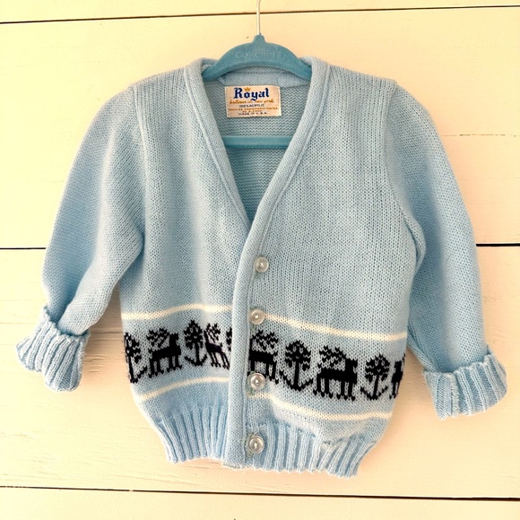 Shirts & Tops | Vintage Royal Baby Blue Cardigan | Poshmark